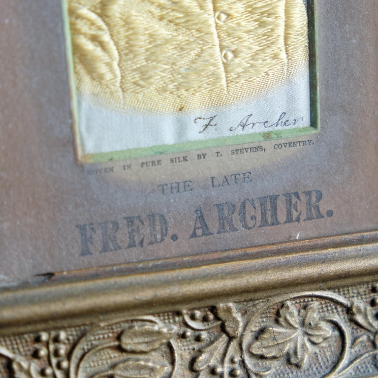 19th Century Stevengraph of Jockey Fred Archer, Silk Picture, Art ...