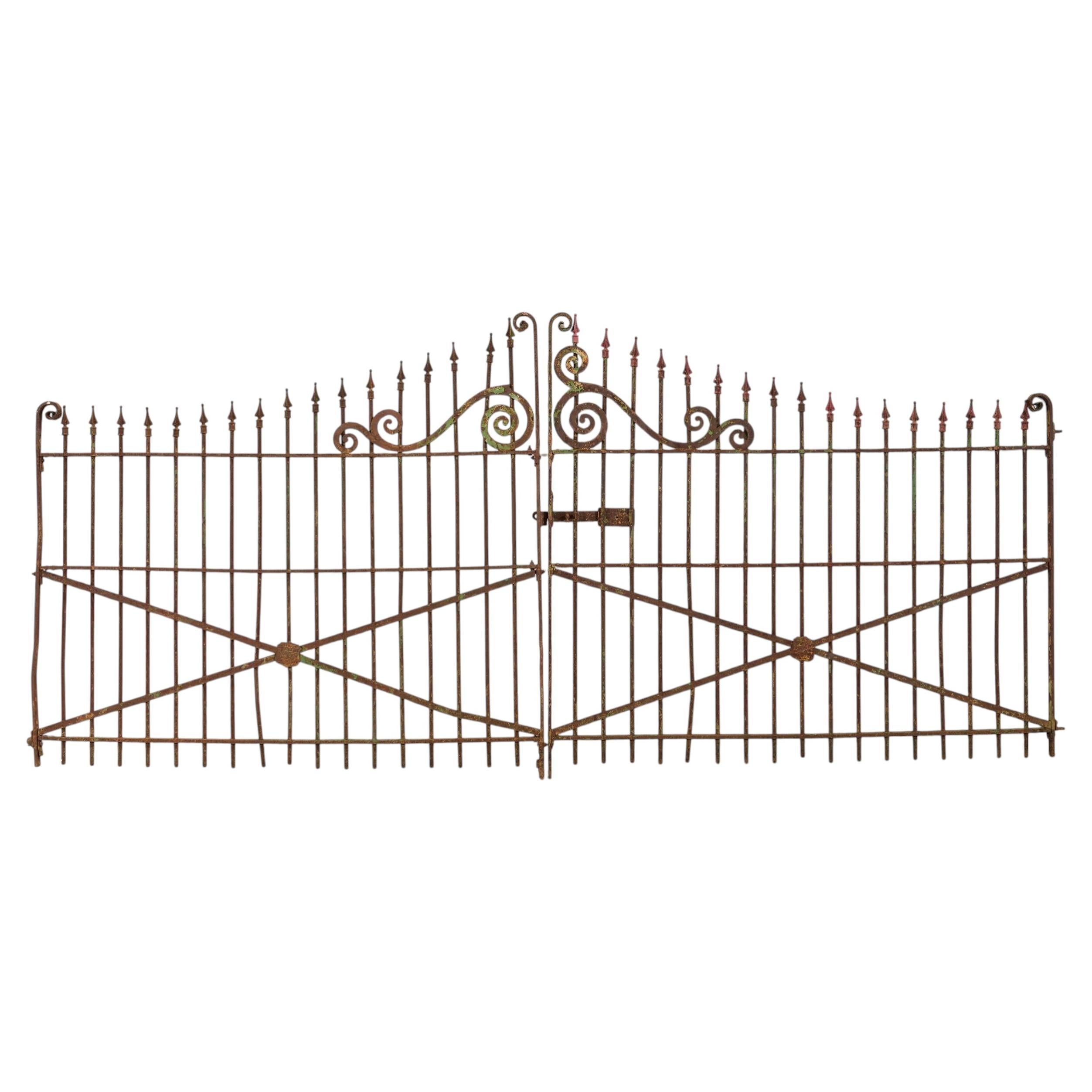 19th Century Stewart Iron Works Wrought Iron Double Entry Gates For ...