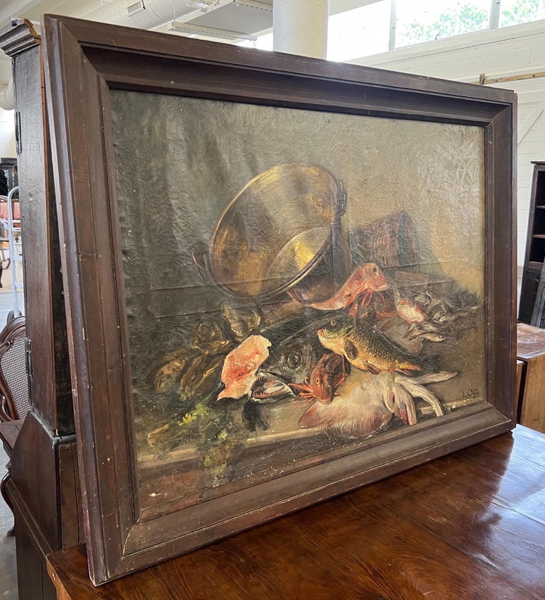 19th Century Still Life signed L. Cros For Sale at 1stDibs