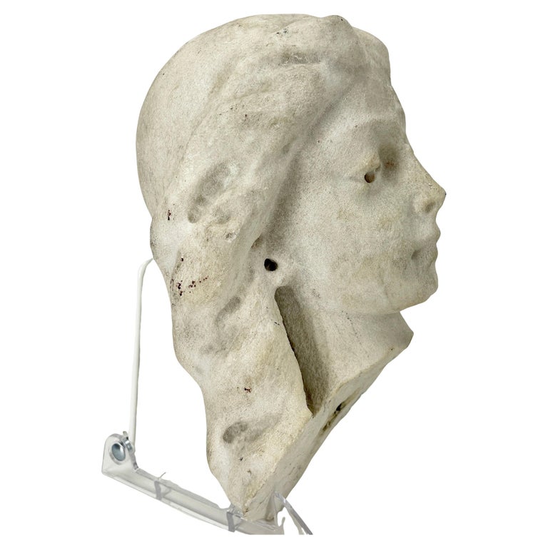 19th Century, Stone Fragment of a Ladies Head For Sale at 1stDibs