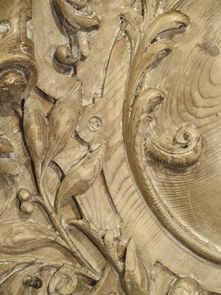 19th Century Stripped and Bleached Carved Square Panel from France at ...