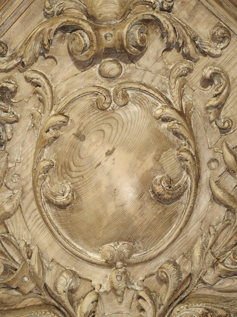 19th Century Stripped and Bleached Carved Square Panel from France at ...