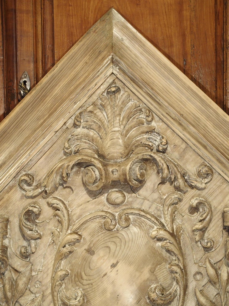 19th Century Stripped and Bleached Carved Square Panel from France at ...