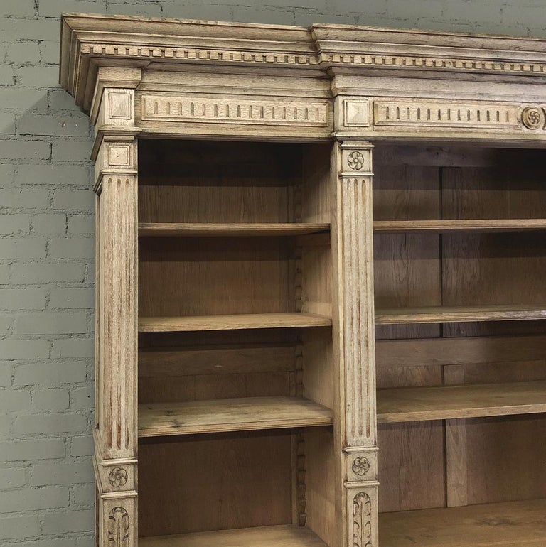 19th Century Stripped Oak Neoclassical Bookcase at 1stdibs
