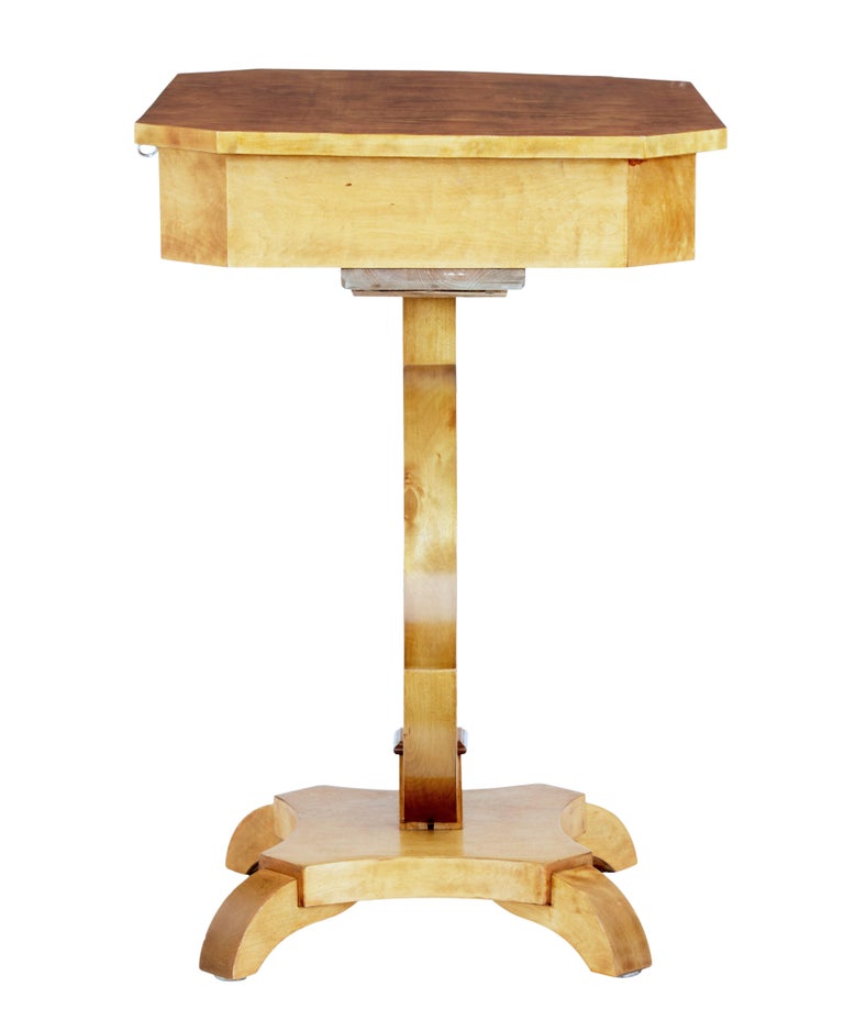 19th century Swedish birch lyre shaped occasional table For Sale at 1stDibs