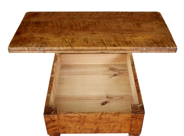 19th Century, Swedish Birch Tea Table For Sale at 1stDibs