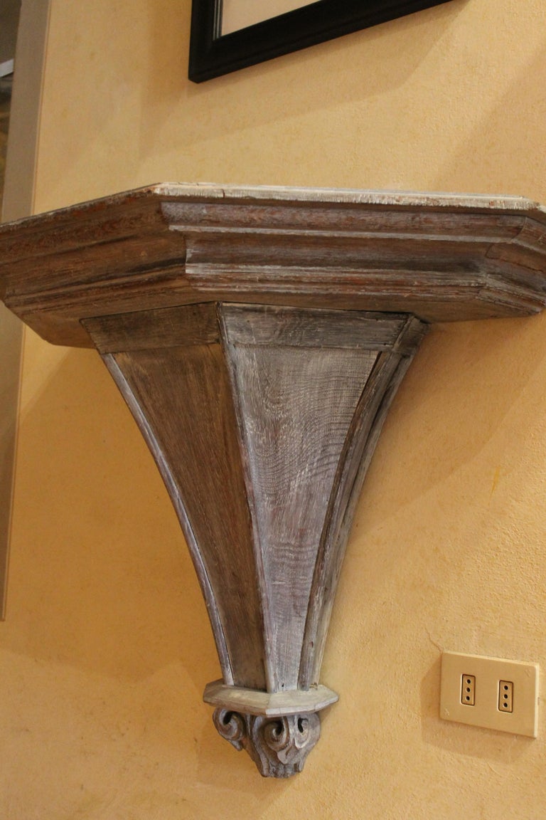 19th Century Swedish Pale Grey Oak Wall Mounted Console Tables or ...