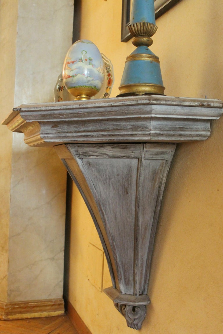 19th Century Swedish Pale Grey Oak Wall Mounted Console Tables or ...