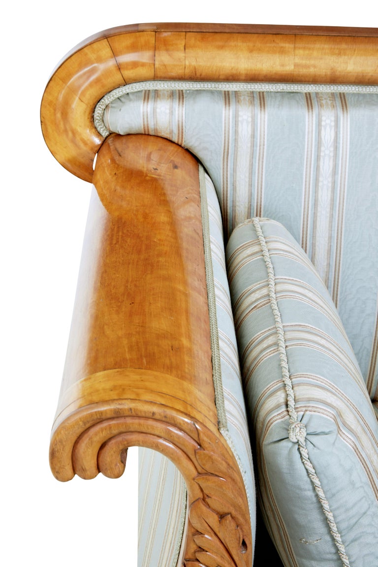 19th Century Swedish Carved Birch Sofa For Sale at 1stDibs