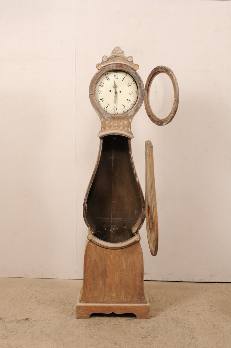 19th Century Swedish Clock with Carved Floral Bonnet at 1stDibs ...