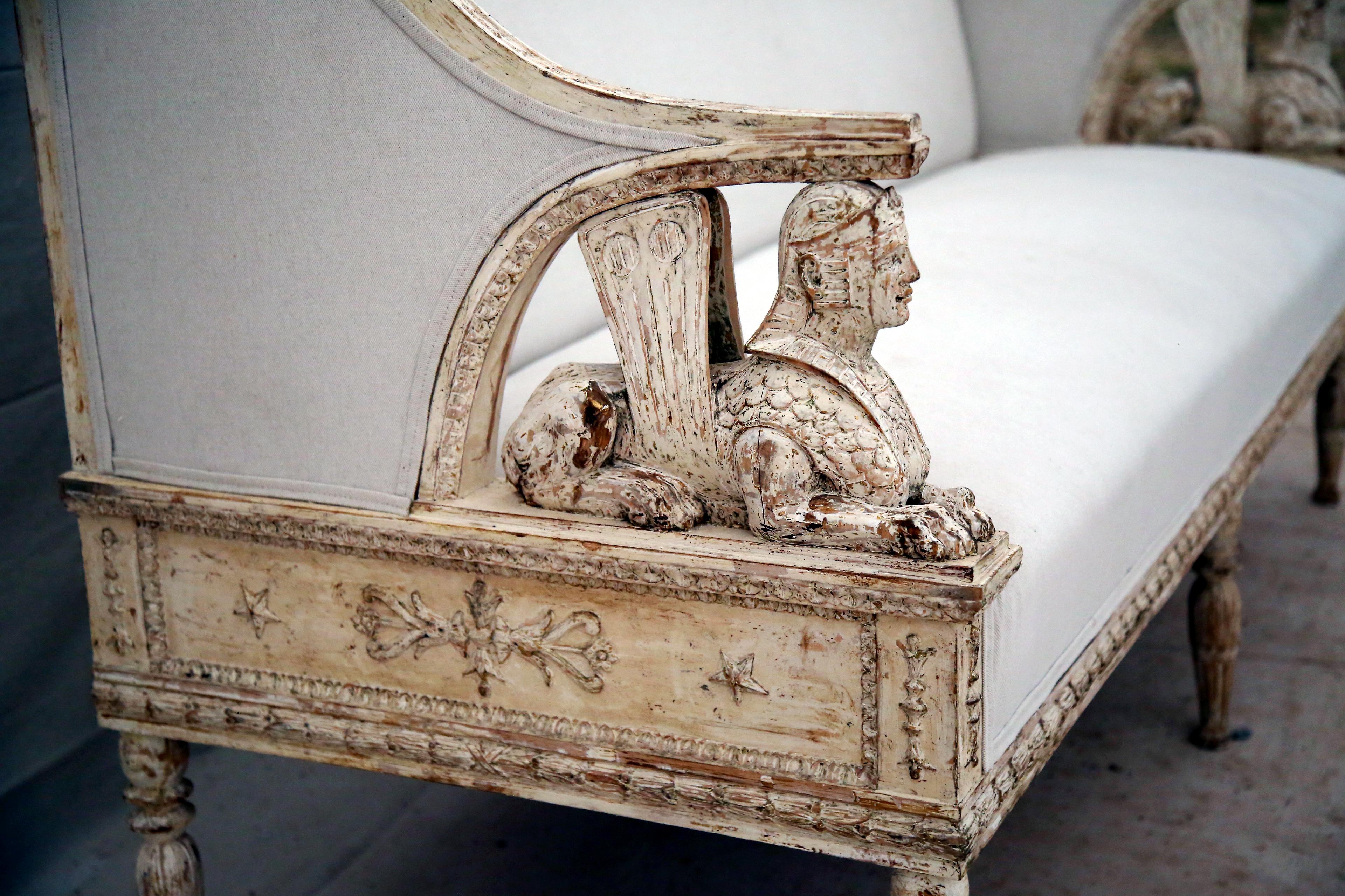 19th Century Swedish Gustavian Sofa with Sphinx and Lion Motifs For ...