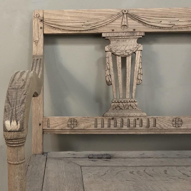 19th Century Swedish Neoclassical Hand Carved Hall Bench at 1stDibs