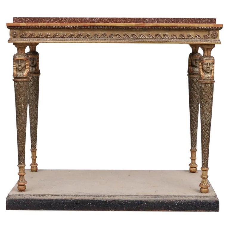 19th Century Swedish Gustavian Pinewood, Porphyry Console Table by ...