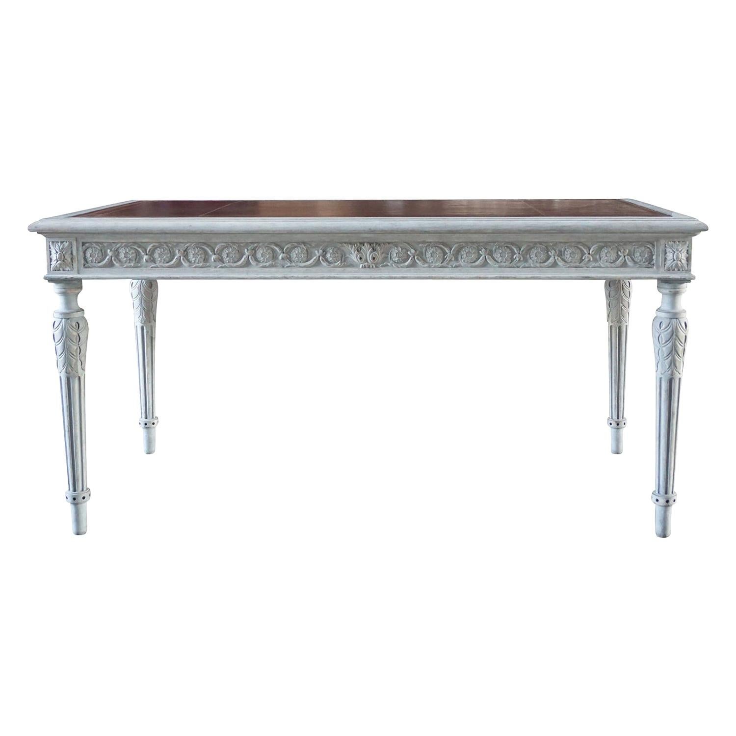 19th Century Swedish Gustavian Writing Desk, Neoclassical Grey Pinewood ...