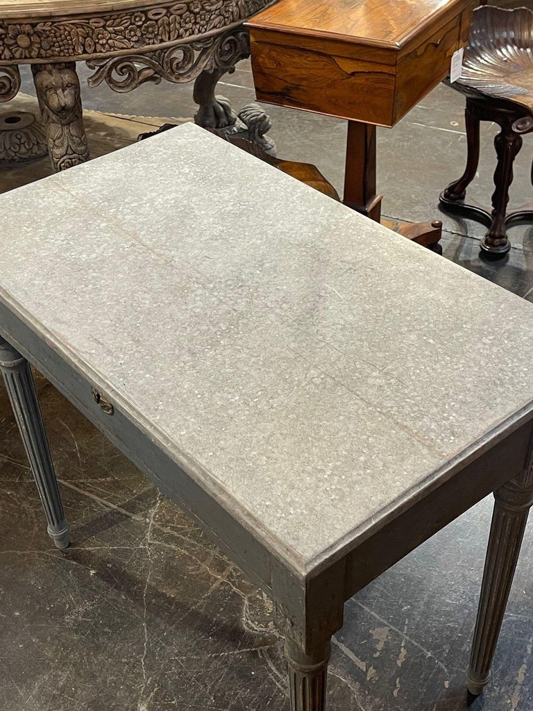 19th Century Swedish Neo-Classical Carved and Painted Side Table For ...