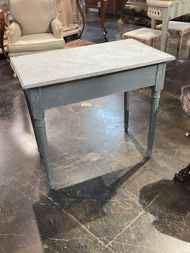 19th Century Swedish Neo-Classical Carved and Painted Side Table For ...