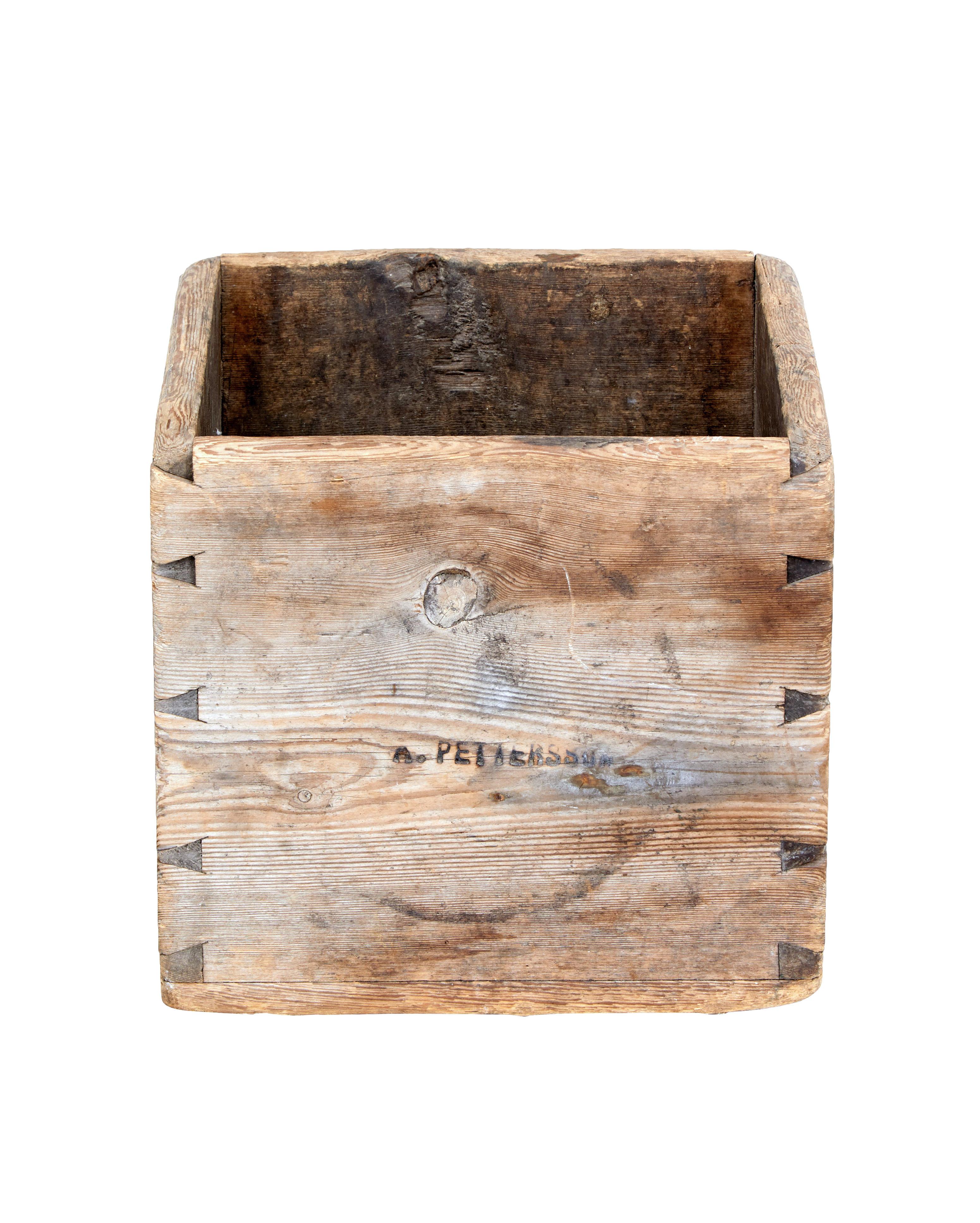 19th Century Swedish Pine Storage Box at 1stDibs