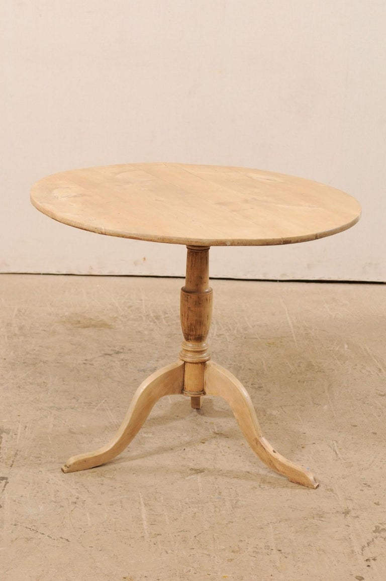 19th Century Swedish Round Bleached Wood Tilt-Top Guéridon Table at 1stDibs