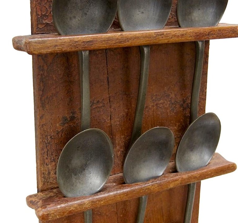 19th Century Swedish Rustic Wall-Mounted Spoon Rack at 1stDibs