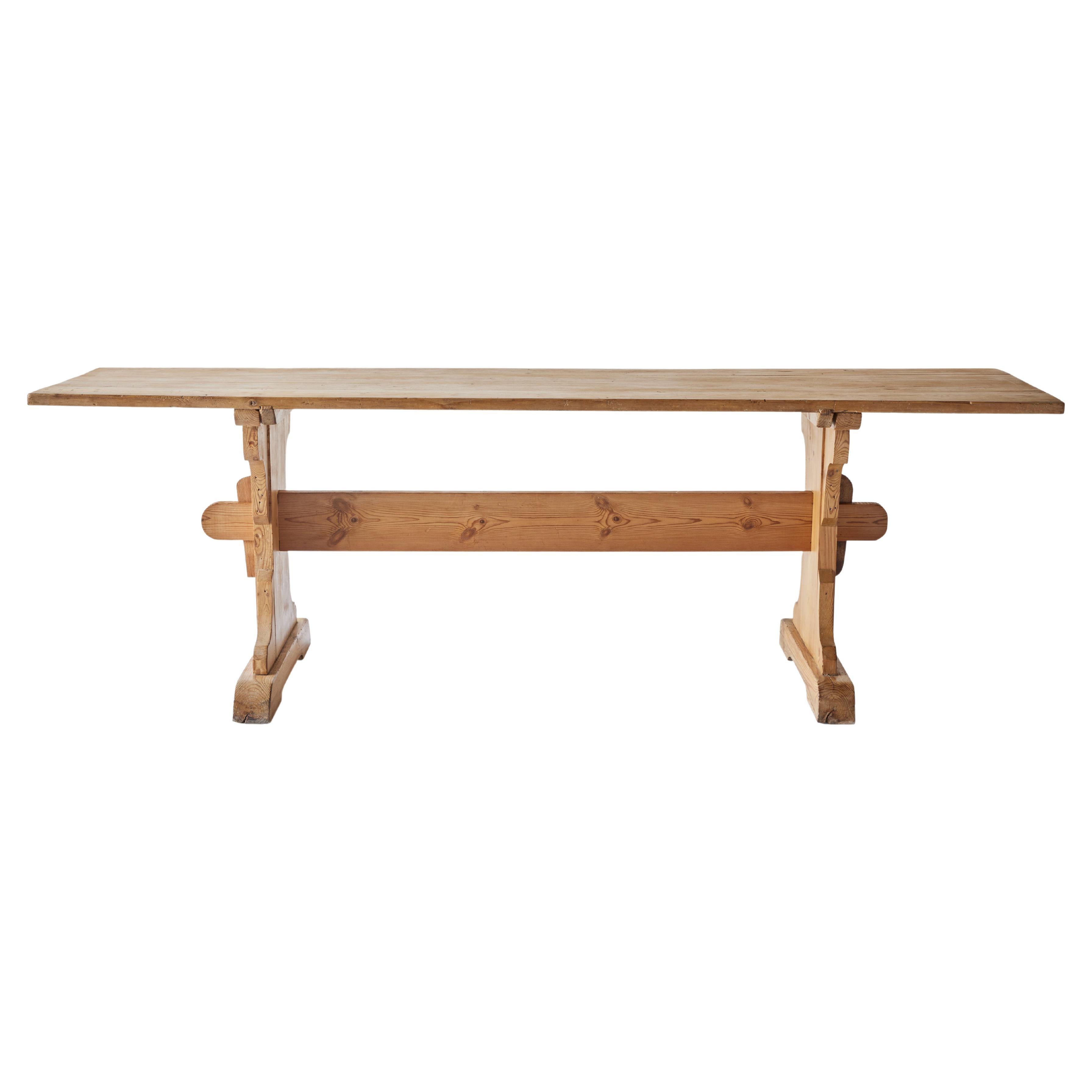 French Round Bamboo Dining Table at 1stDibs