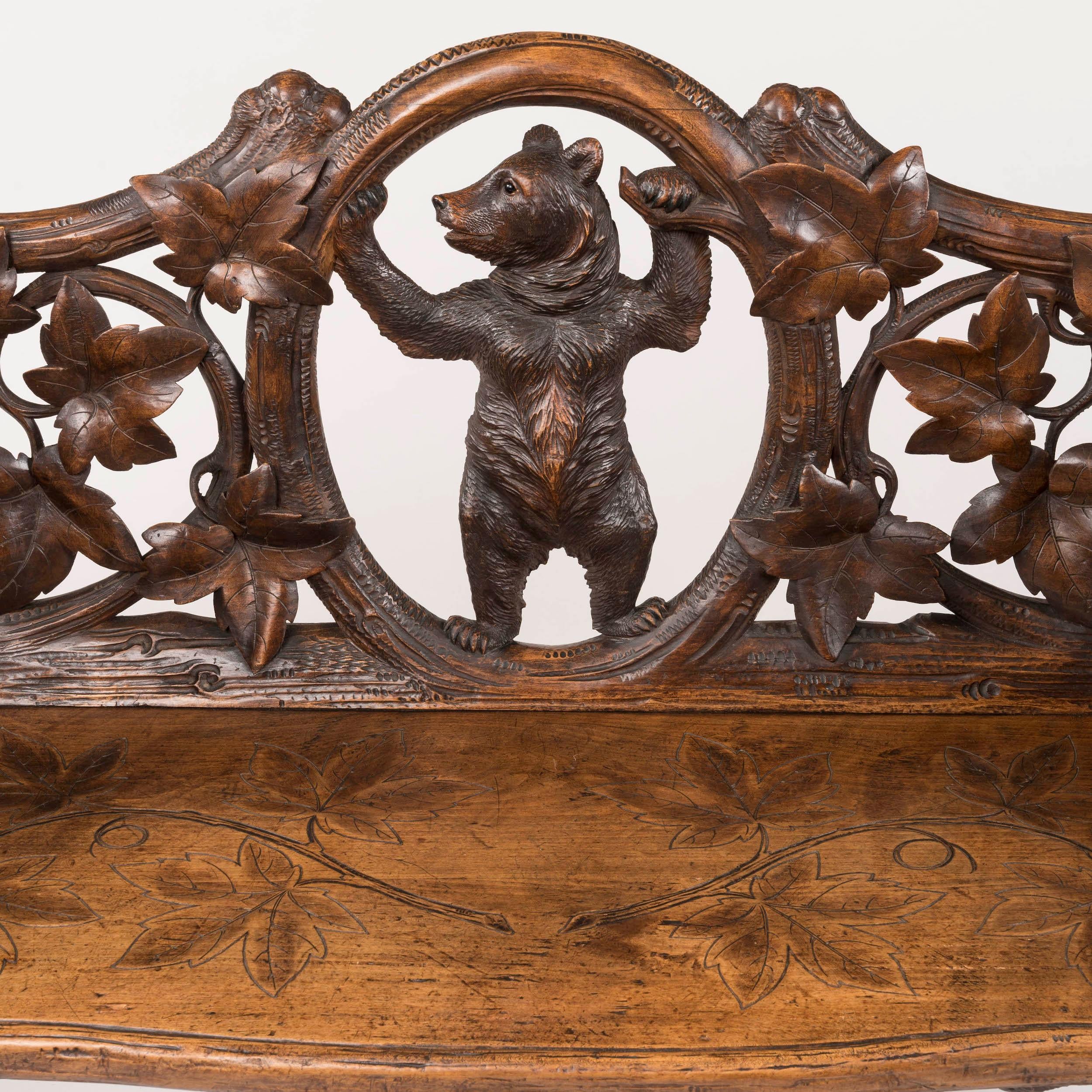 19th Century Swiss 'Black Forest' Carved Bear Bench For Sale at 1stDibs ...