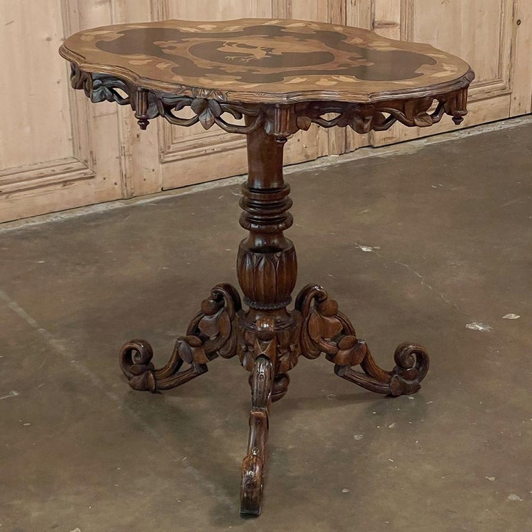19th Century Swiss Inlaid Tilt-Top Center Table For Sale at 1stDibs