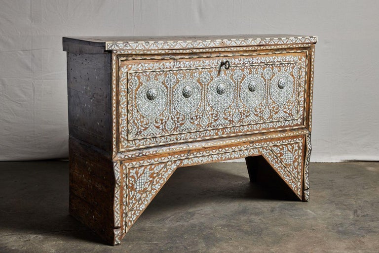 19th Century Syrian Inlaid Wedding Chest For Sale at 1stDibs