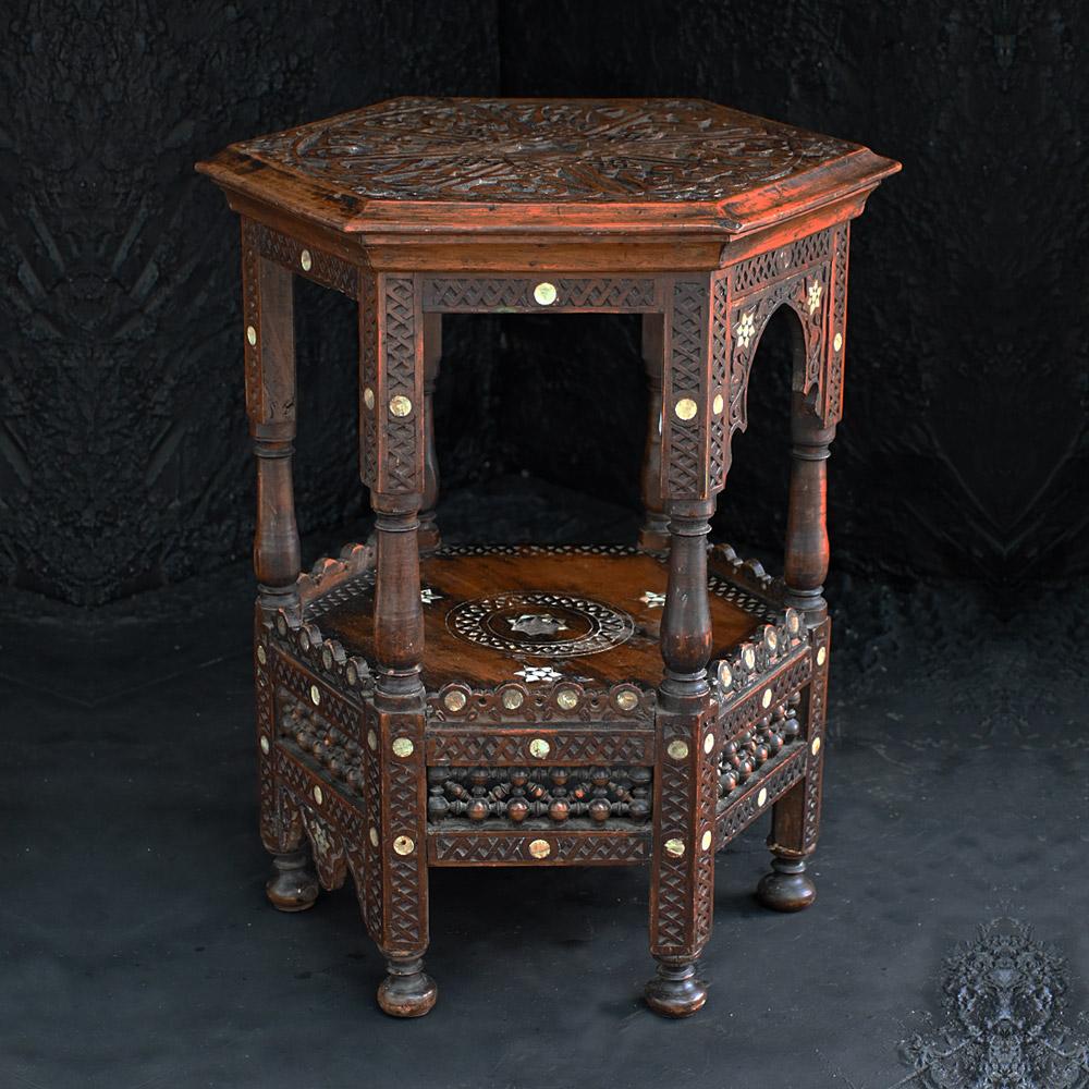 19th Century Syrian Moorish 2 tier table For Sale at 1stDibs