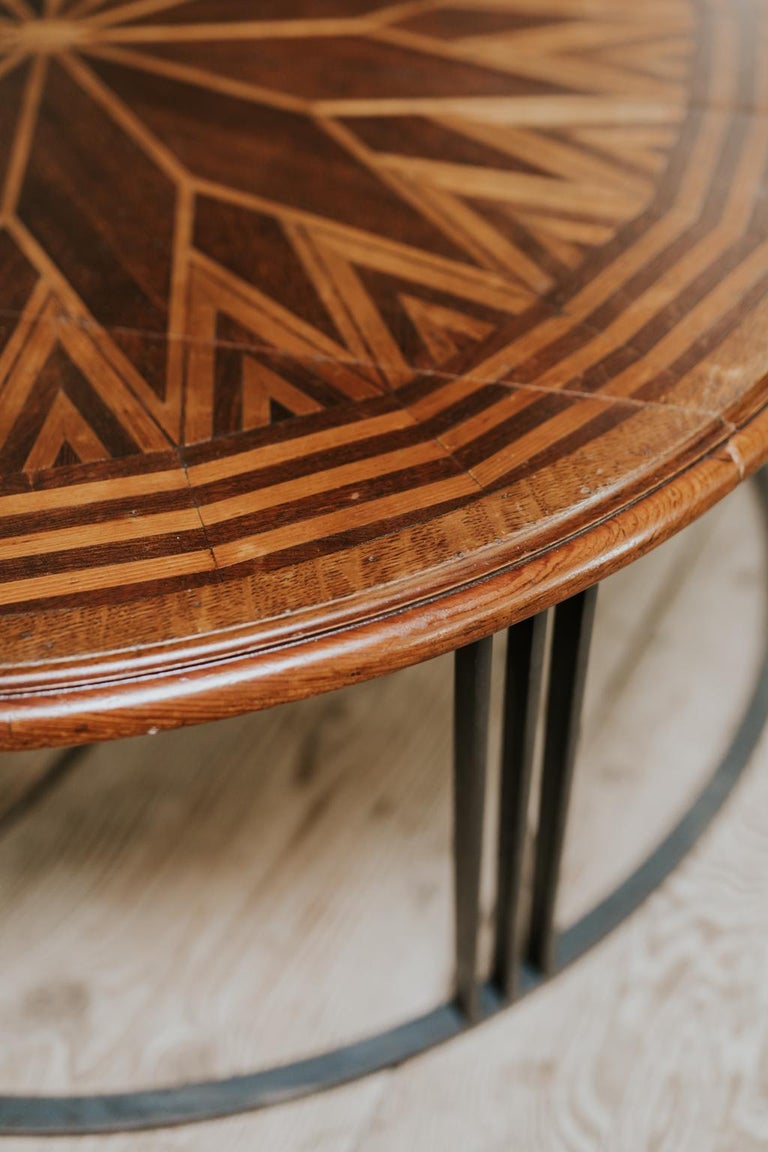 19th Century Table Top on Contemporary Iron Base at 1stDibs