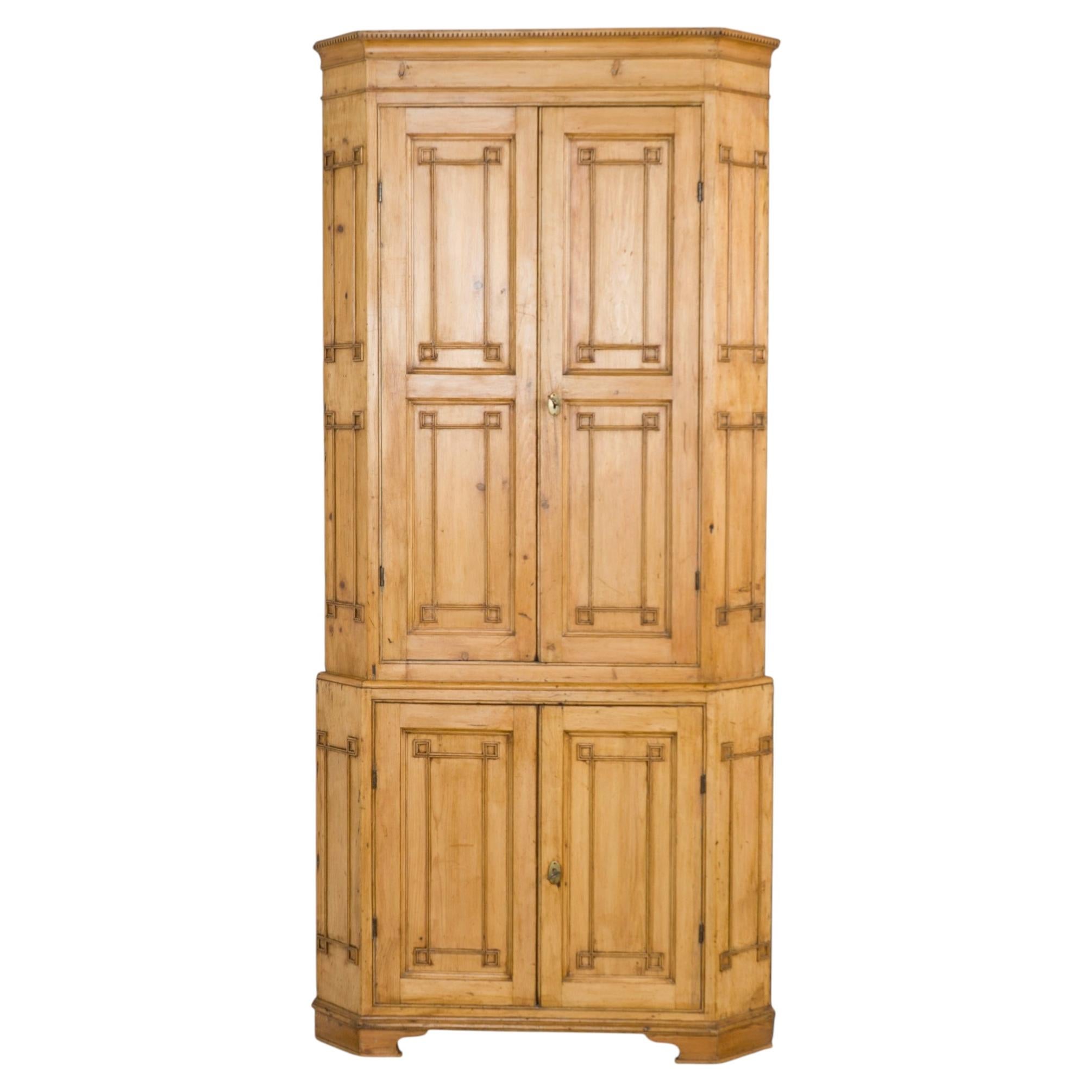 George III Pine Corner Cabinet, Late 18th Century British Antique For ...