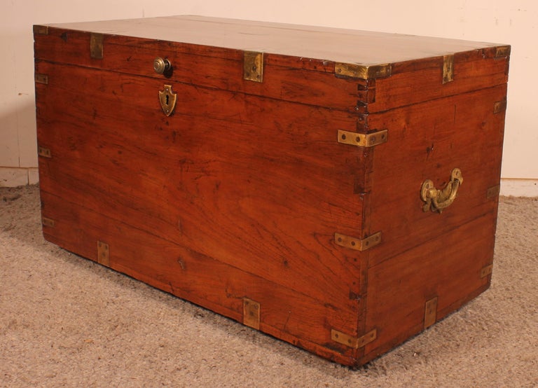 19th Century Teak Marine / Campaign Chest For Sale at 1stDibs