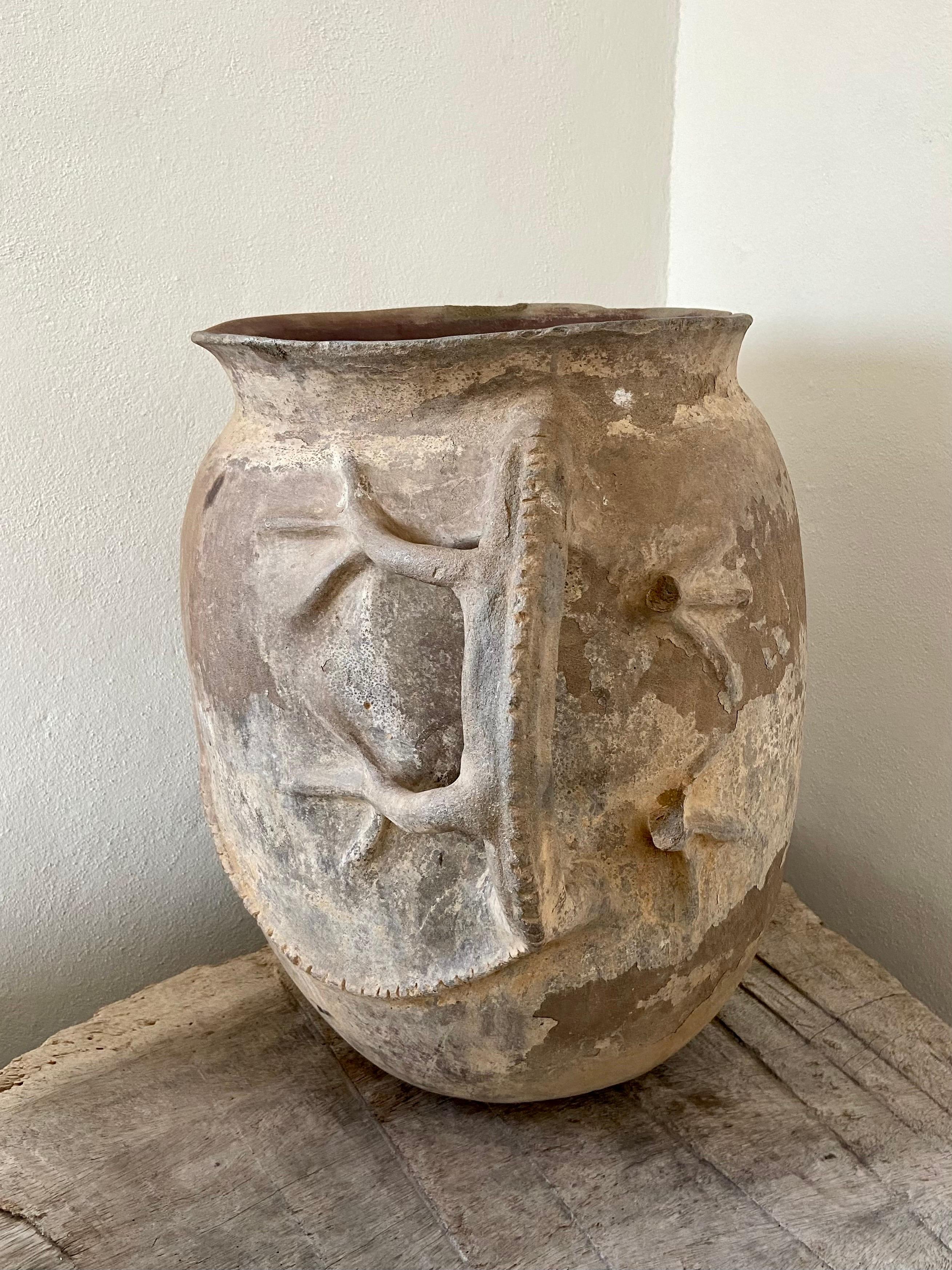 19th Century Terracotta Water Pot With Iguana Handles at 1stDibs