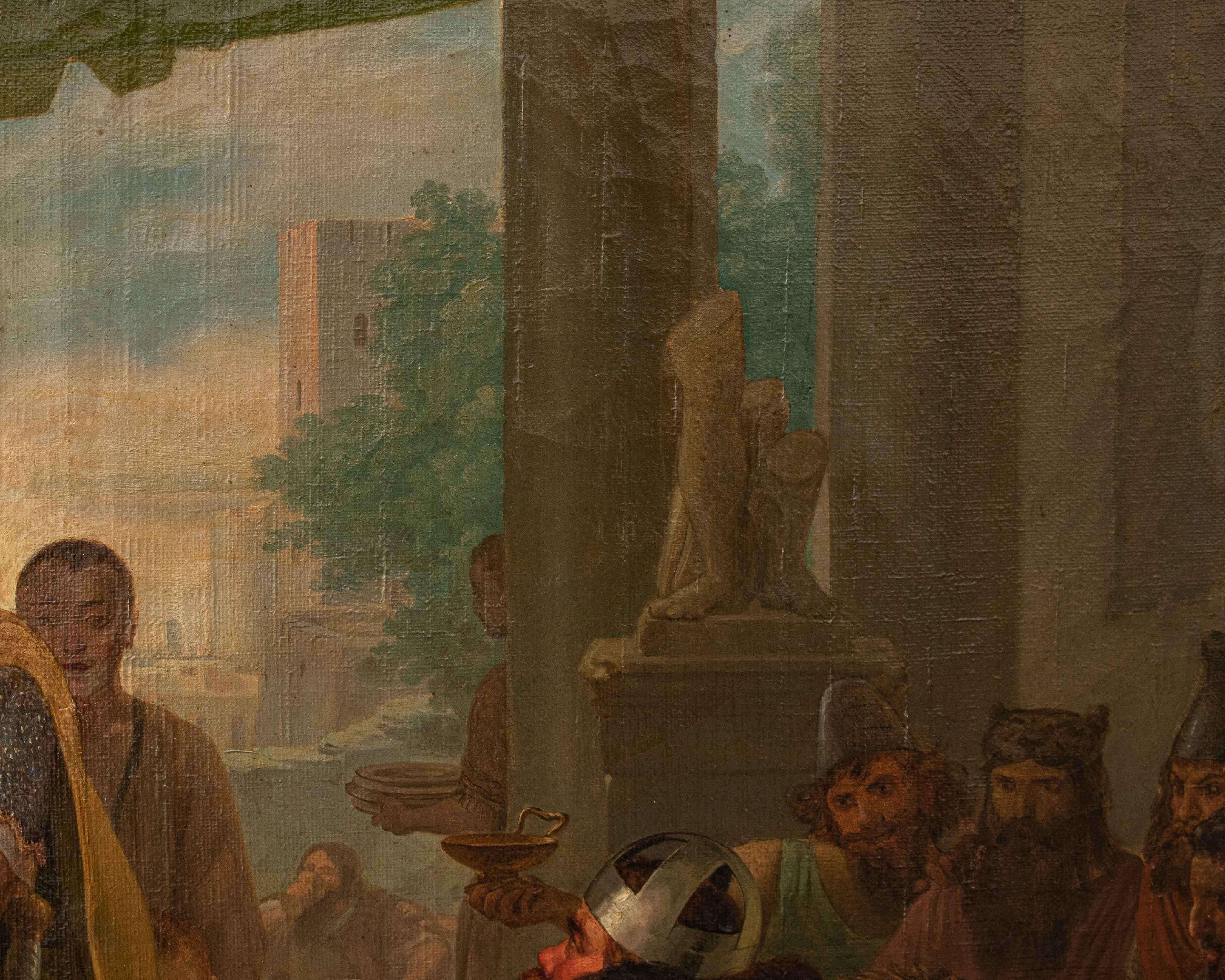 19th Century The Banquet of Alboino Romantic Painting Oil on Canvas at ...