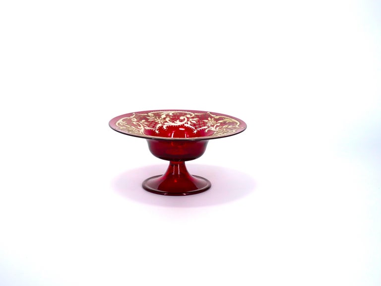 19th Century Three Murano Glass Decorative Compote For Sale at 1stDibs