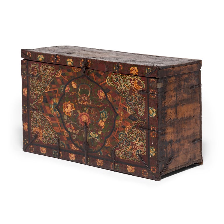 19th Century Tibetan Monk's Trunk at 1stDibs