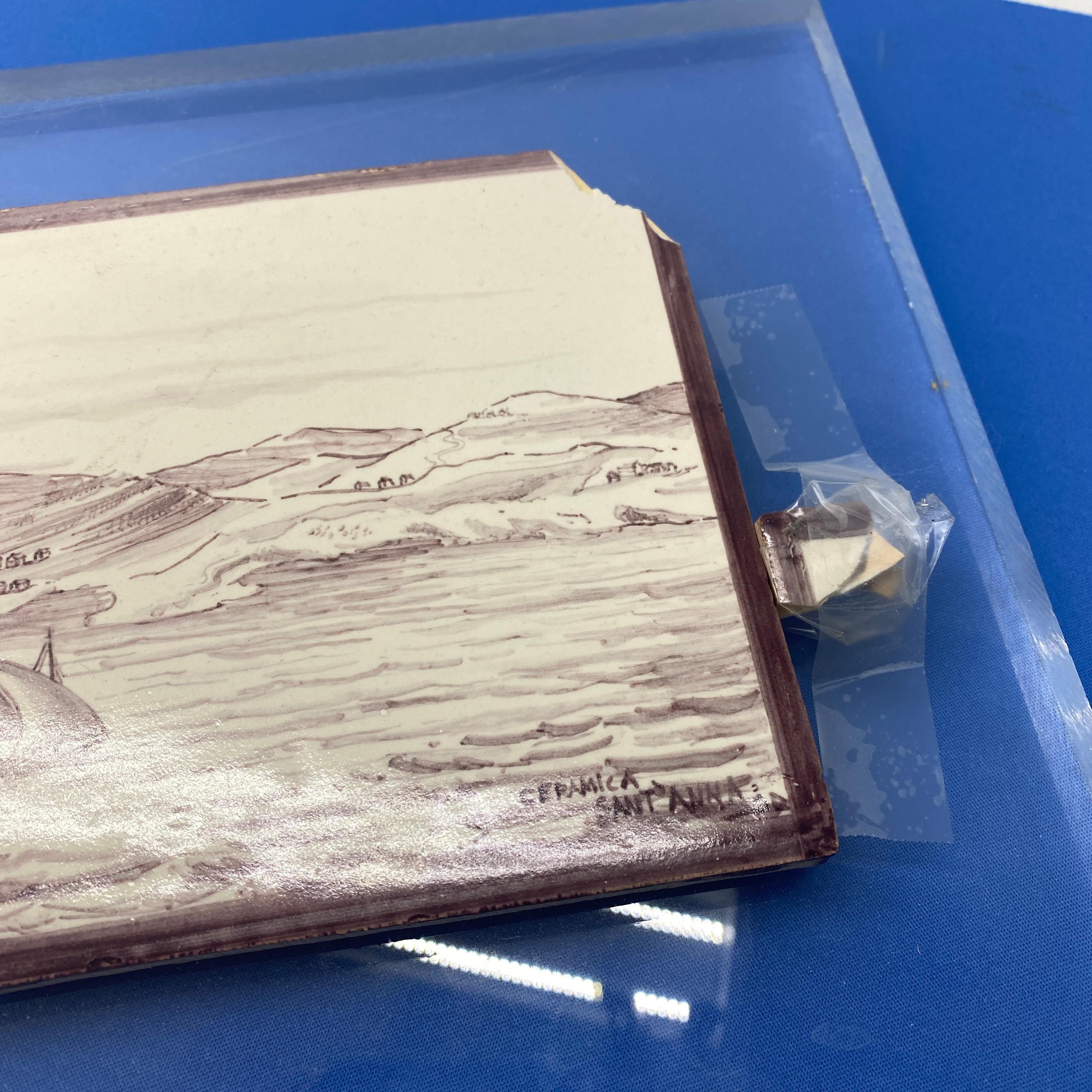 19th Century Tile Painting of Santa Anna Harbor at 1stDibs