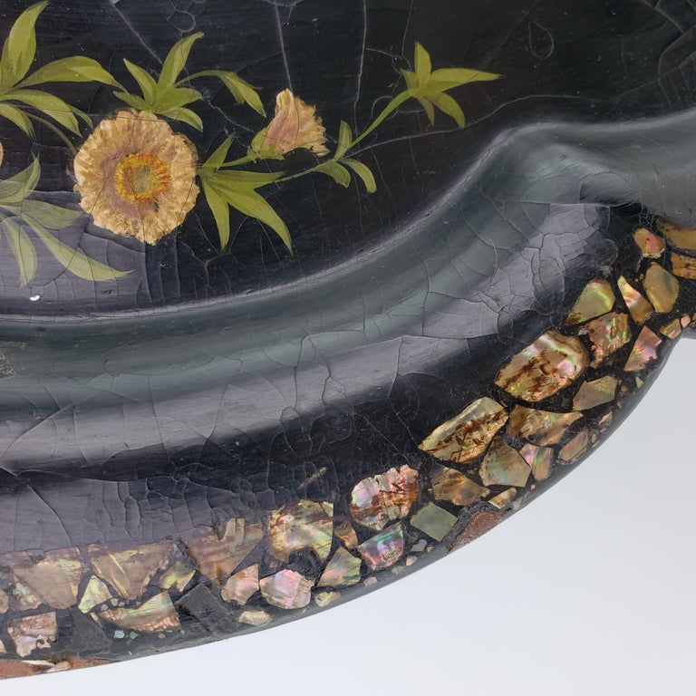 19th Century Tilt-Top Japanned Papier-Mache Table For Sale at 1stDibs