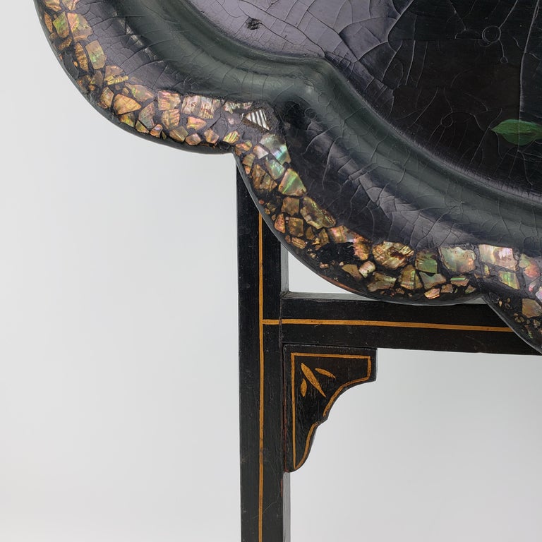 19th Century Tilt-Top Japanned Papier-Mache Table For Sale at 1stDibs