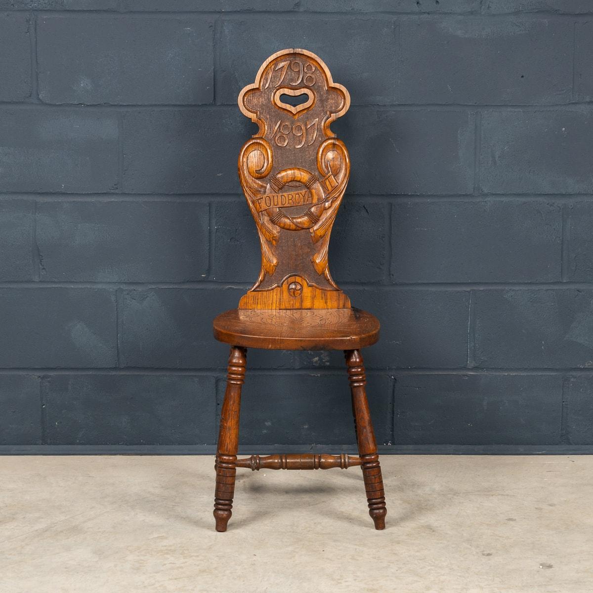 19th Century Timber Hall Chair, Oak From HMS Foudroyant, Lord Nelson's ...