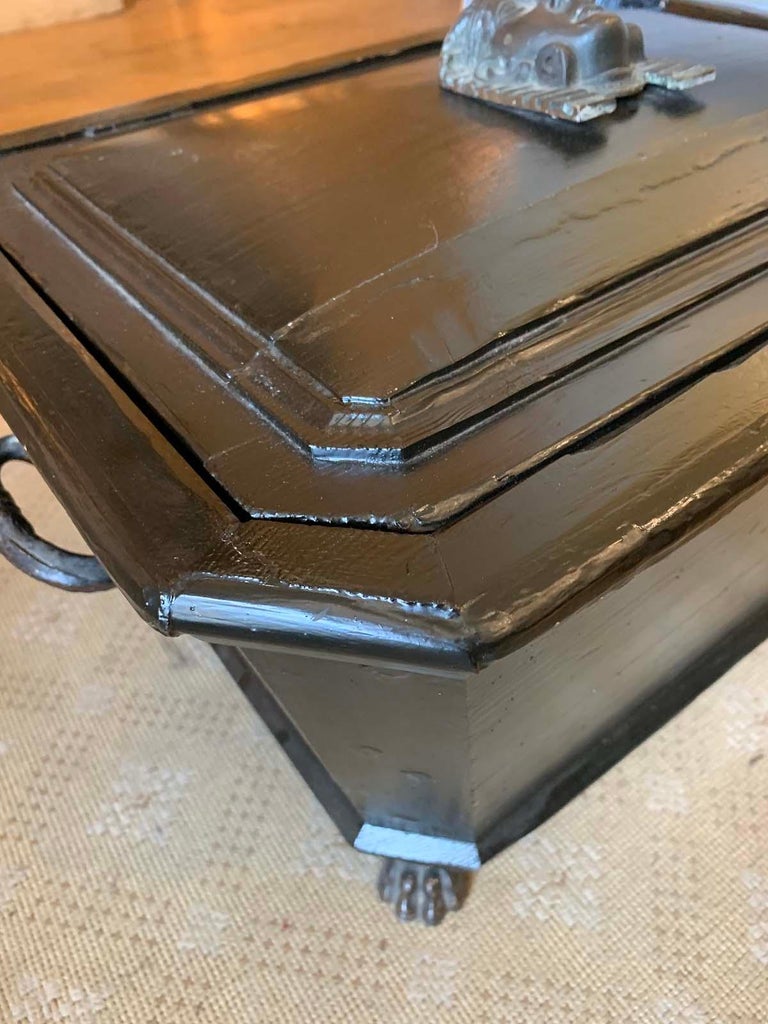 19th Century Ebonized Wooden Cellarette with Bronze Egyptian Revival ...