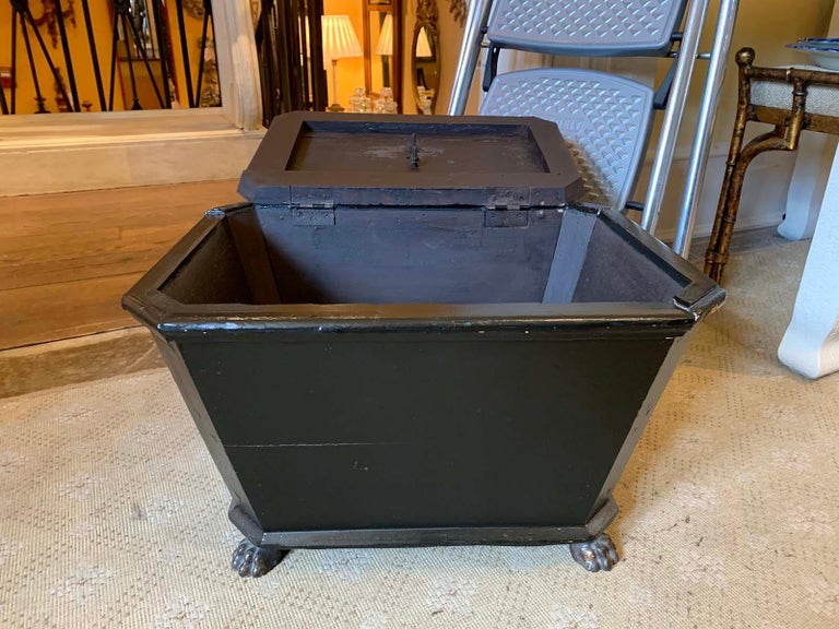 19th Century Ebonized Wooden Cellarette with Bronze Egyptian Revival ...