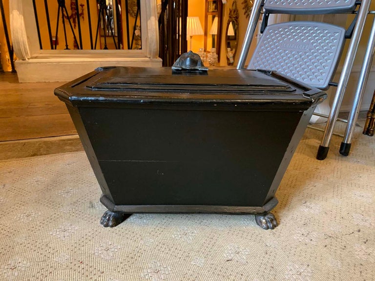 19th Century Ebonized Wooden Cellarette with Bronze Egyptian Revival ...