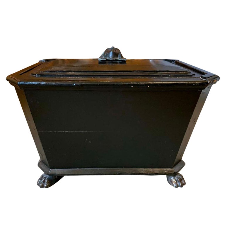 19th Century Ebonized Wooden Cellarette with Bronze Egyptian Revival ...