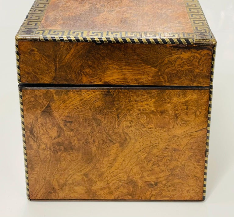 19th Century Tortoise Shell Grain and Greek Key Tea Caddy, Boule ...