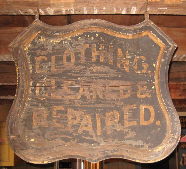 19th Century Trade Sign Clothing Wood Double Sided Wooden Hudson Valley ...