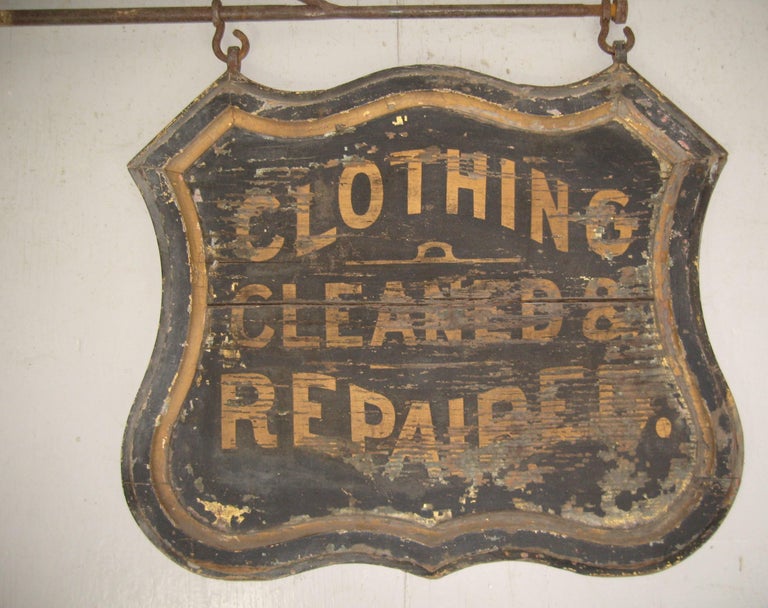 19th Century Trade Sign Clothing Wood Double Sided Wooden Hudson Valley ...