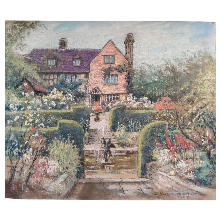 20th Century Traditional English Pastel Summer Garden in Teddington For ...