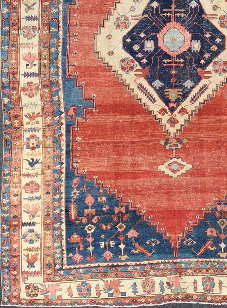 Finely Woven 19th Century Antique Persian Bakhshaiesh Rug in Rust Red ...