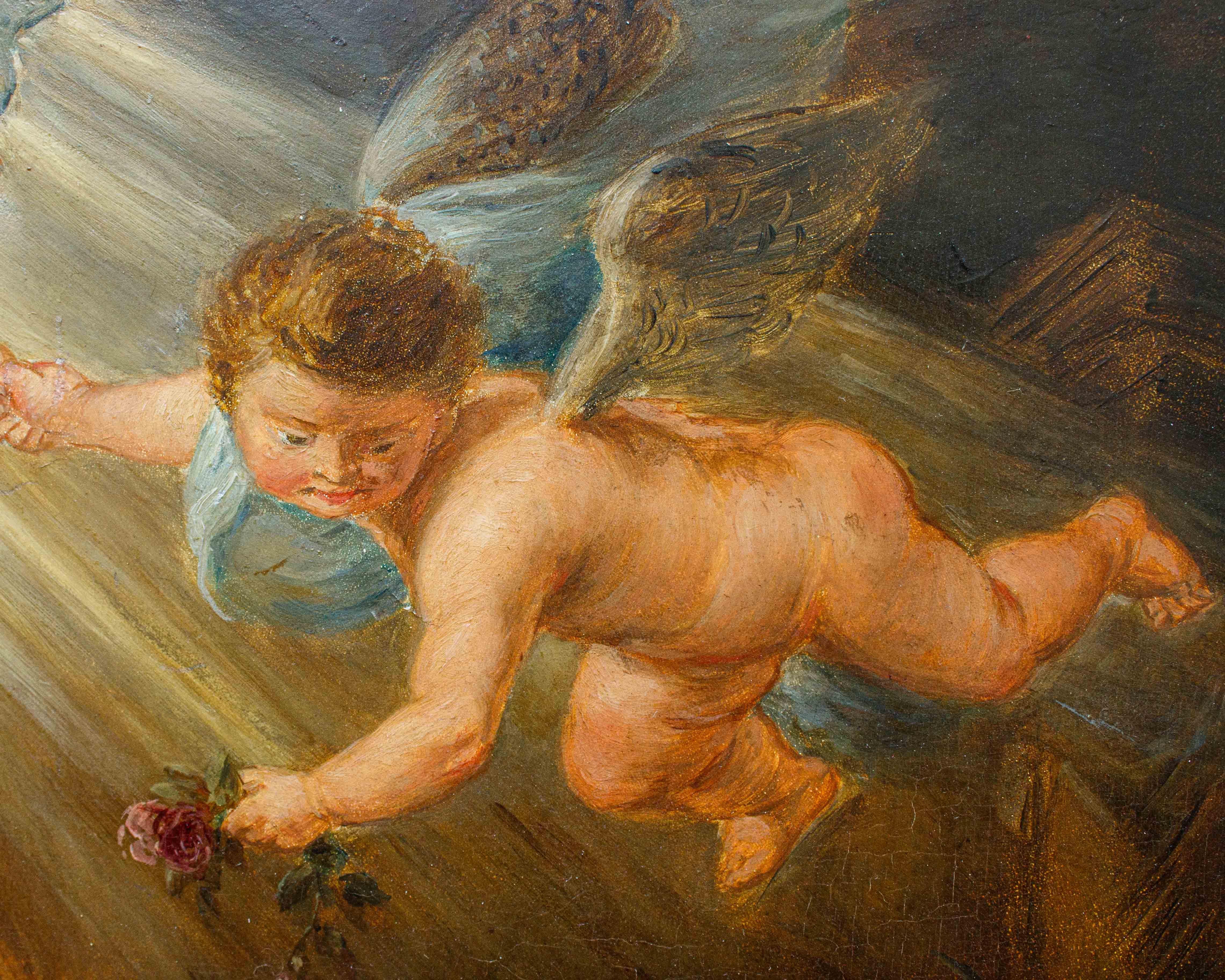 19th Century Triptych of Sant'Ildefonso Painting Oil on Canvas For Sale at 1stDibs