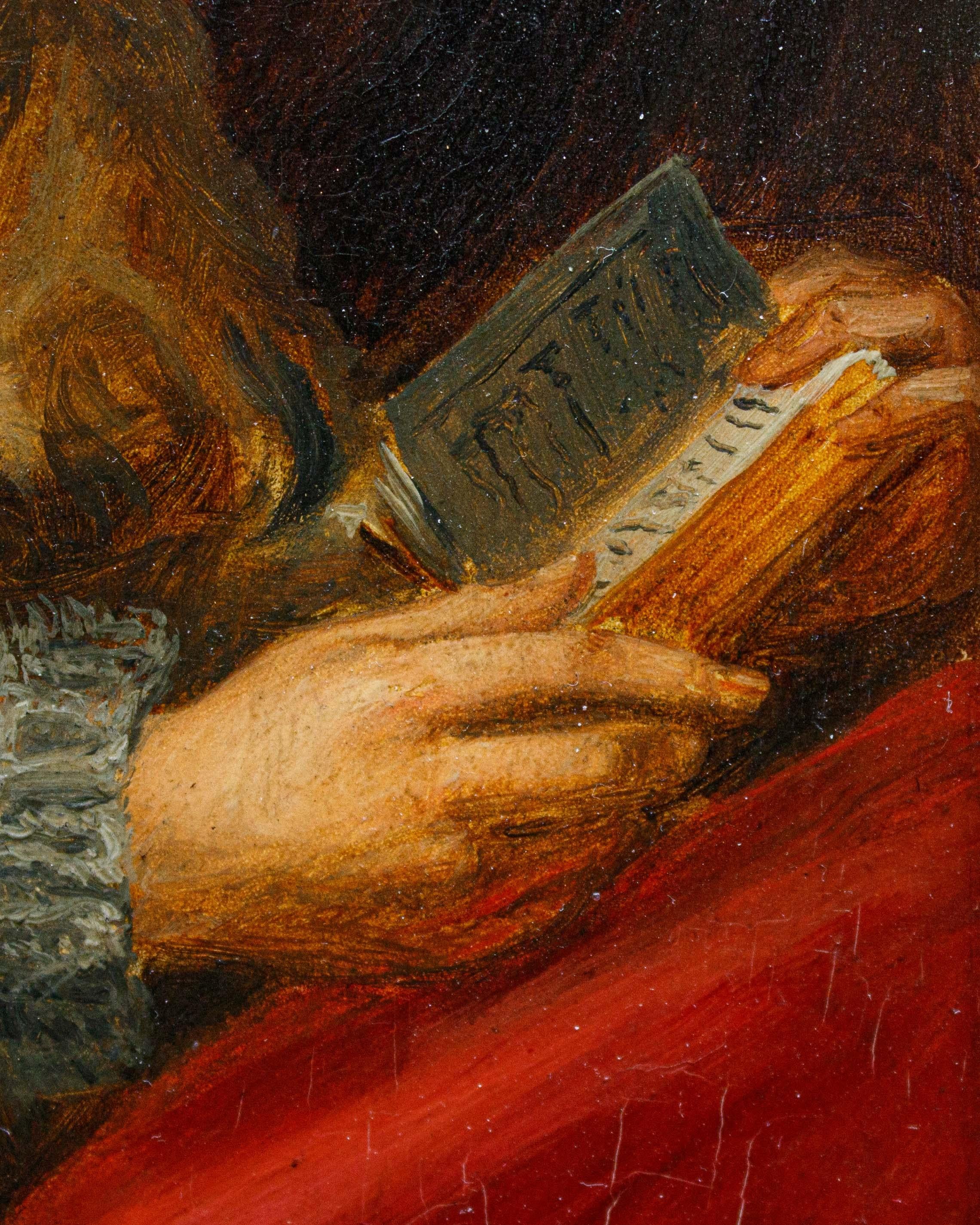 19th Century Triptych of Sant'Ildefonso Painting Oil on Canvas For Sale at 1stDibs